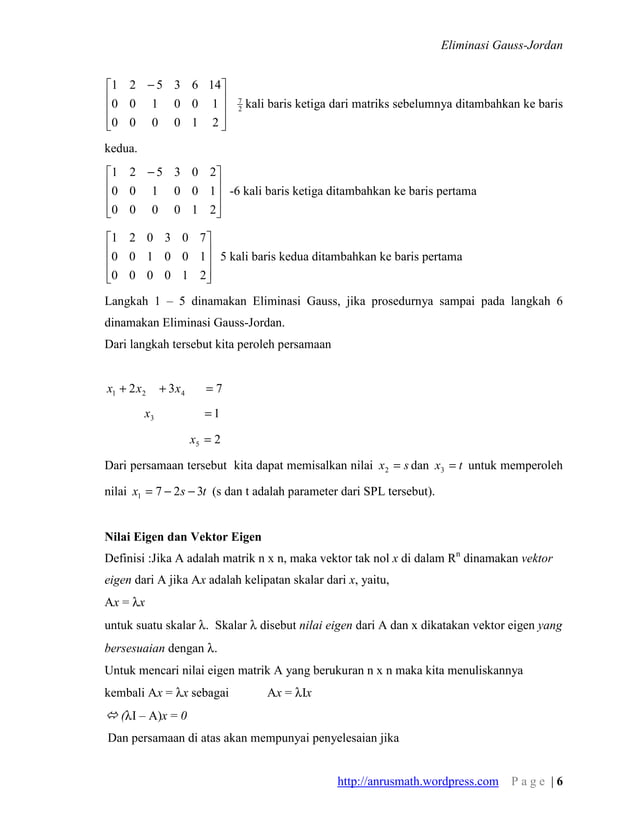 Eliminasi gauss-jordan | PDF