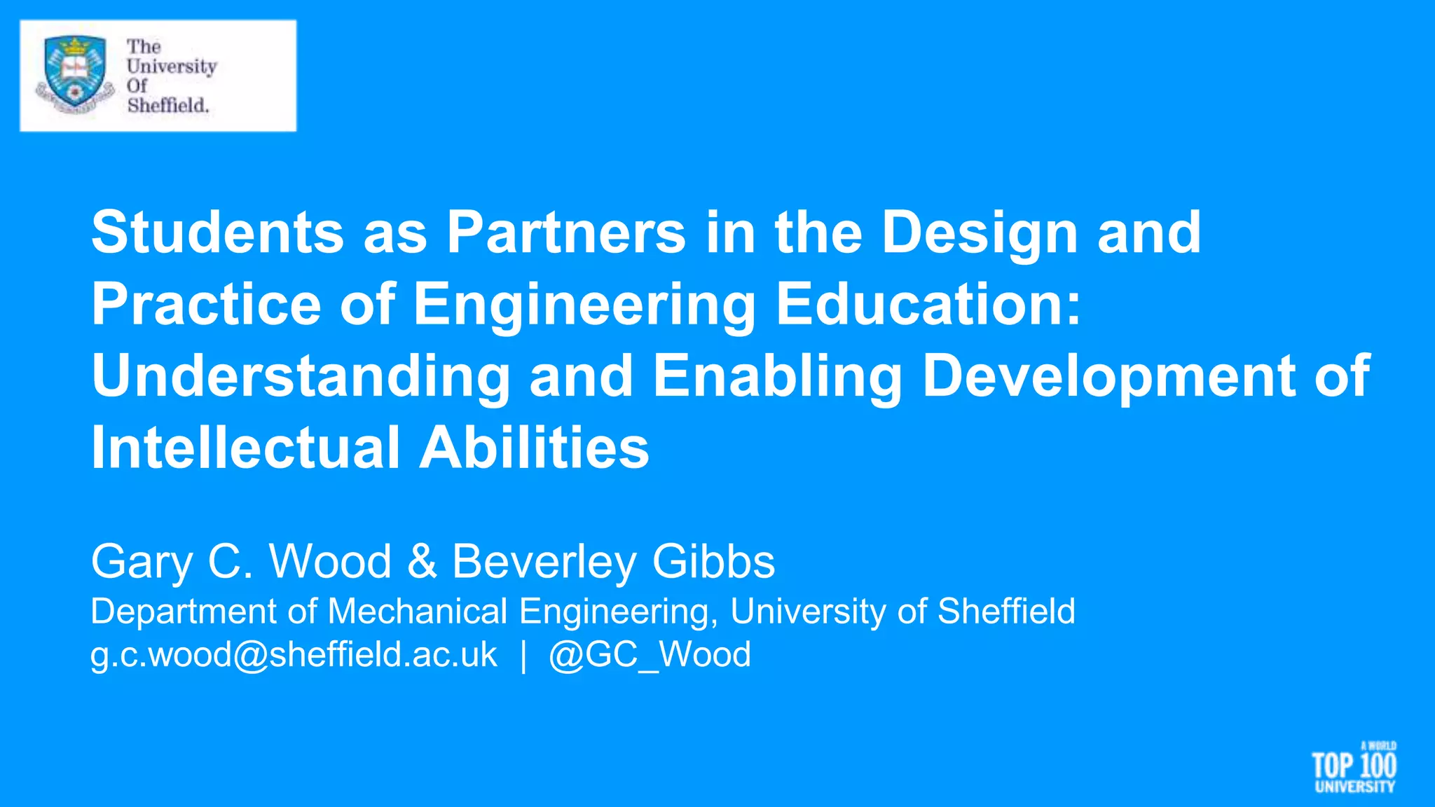 Students as Partners in the Design and Practice of Engineering ...
