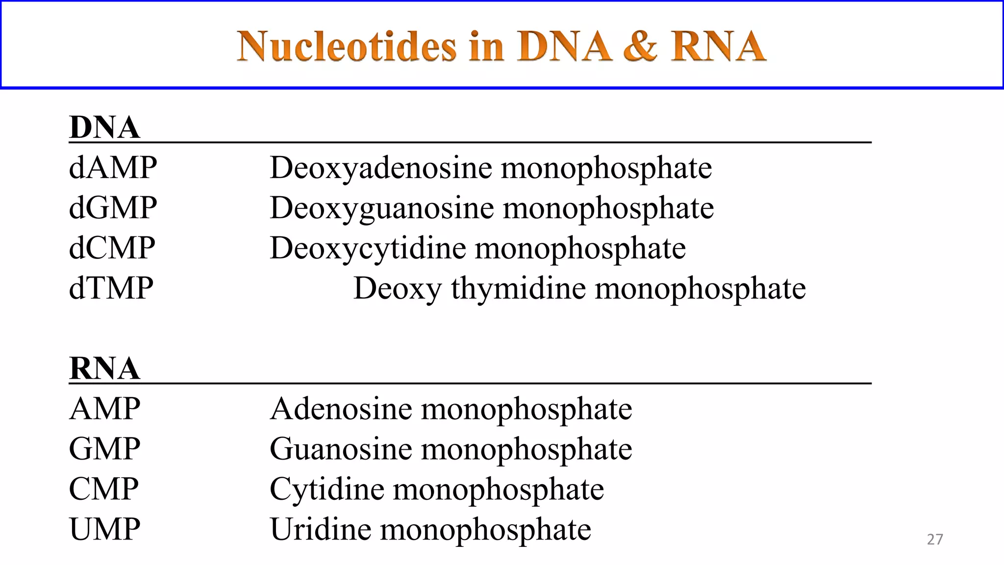 NA- 01: Chemistry of Nucleotides & It's clinical importance | PPTX