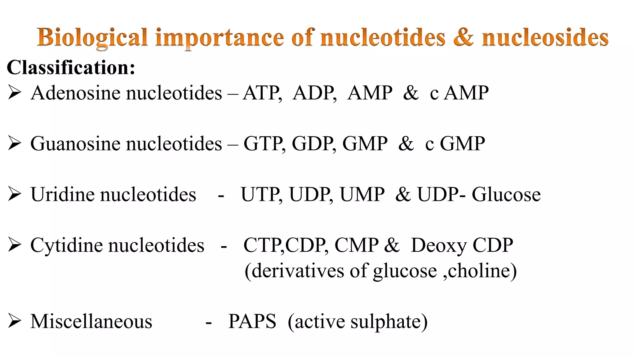 NA- 01: Chemistry of Nucleotides & It's clinical importance | PPTX