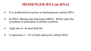 NA- 03: Ribonucleic acid (RNA) | PPTX | Programming Languages | Computing