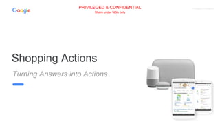 Google Shopping Actions: Turning Answers Into Actions | PPT