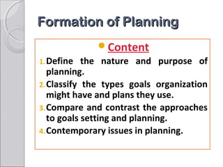 FORMATION OF PLANING | PPT