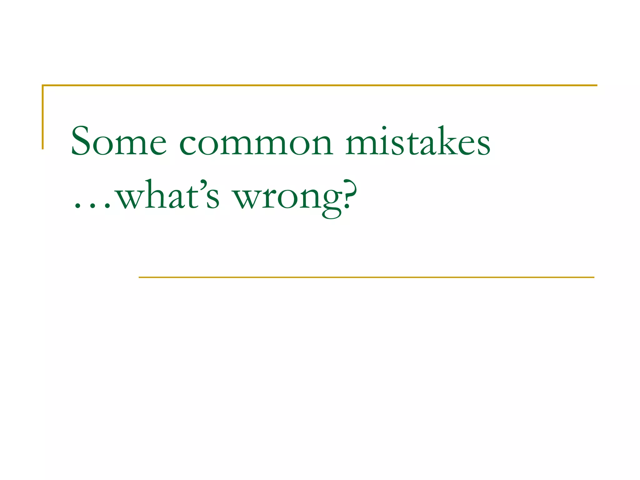 Common Mistakes | PPT