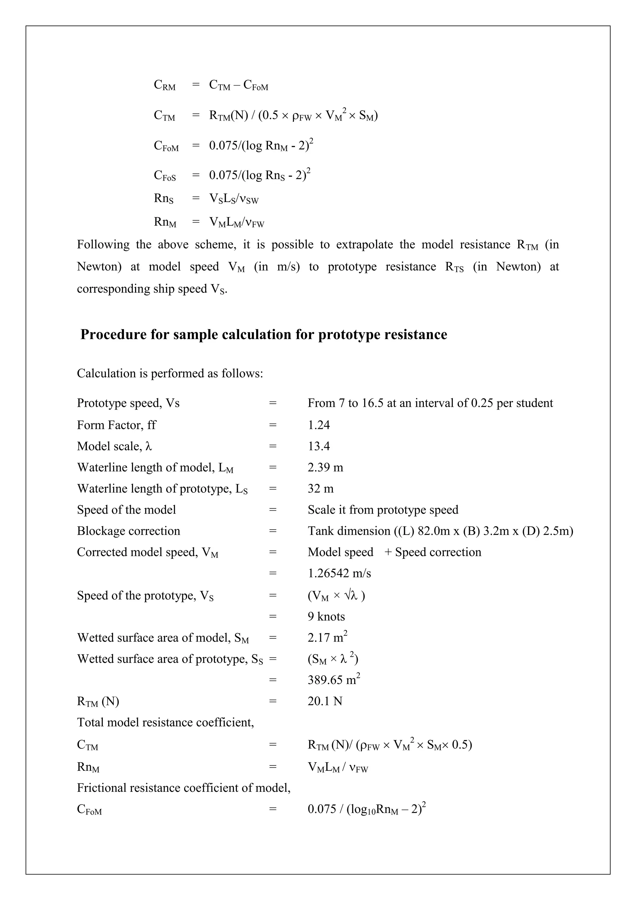 METHOD OF EXTRAPOLATION FOR OBTAINING THE RESISTANCE | PDF