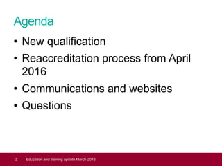 NAAASP education and training update March 2016 | PPTX