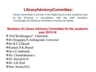 PPT ON LIBRARY AND INFORMATION CENTER SERVICES IN THE COLLEGE | PPTX