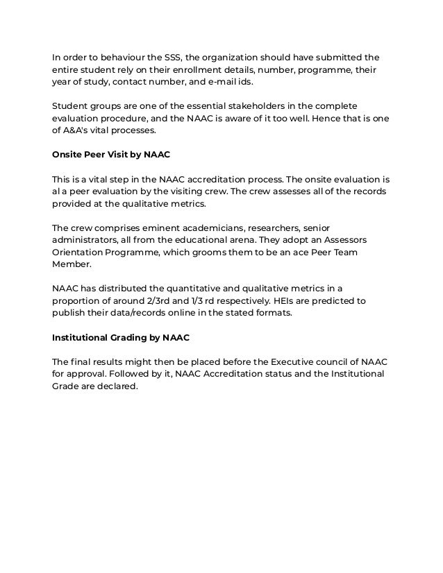 NAAC Accreditation Process and SSR Report | PDF NAAC Accreditation Process and SSR Report | PDF