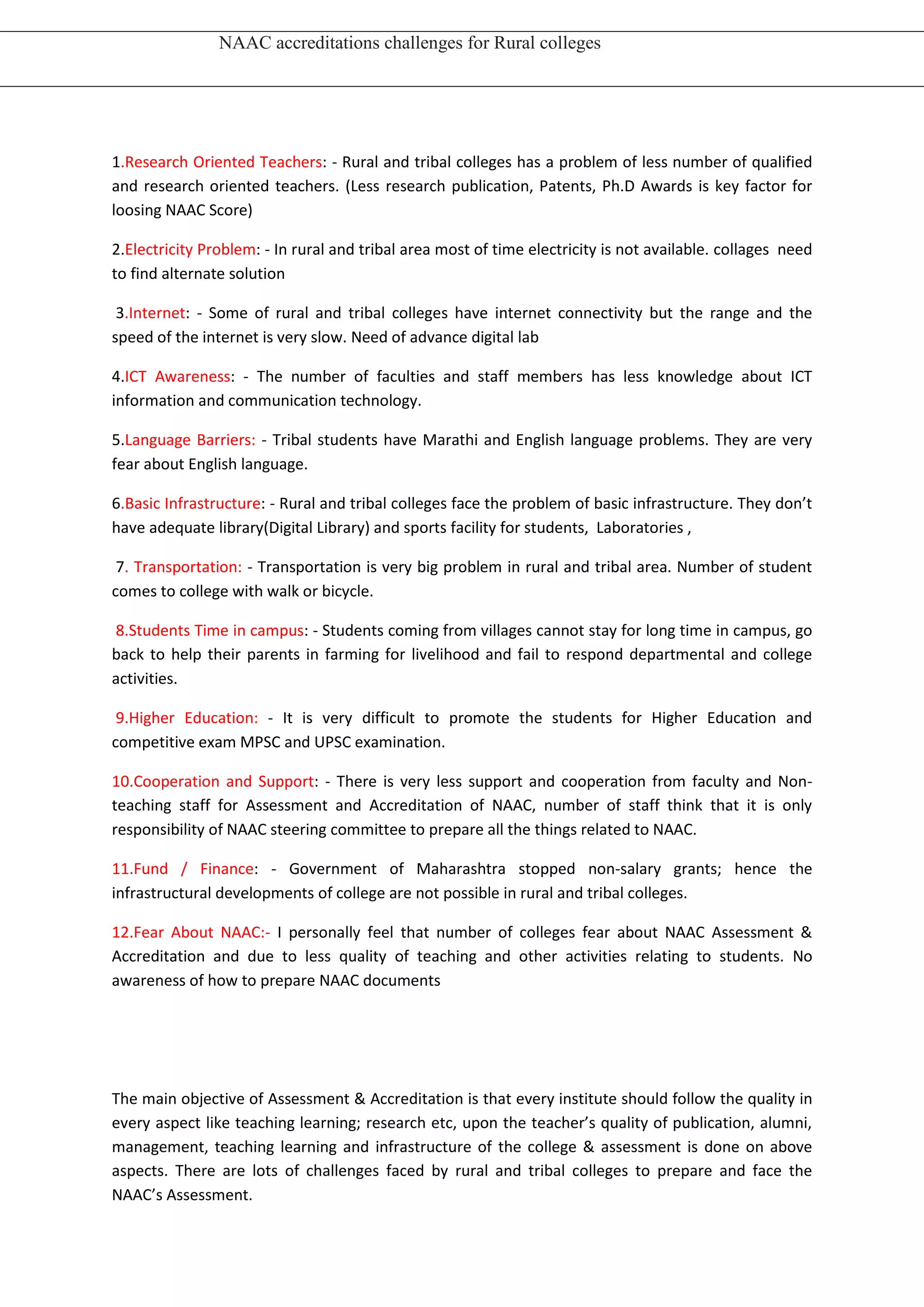 NAAC accreditations challenges for Rural colleges.docx