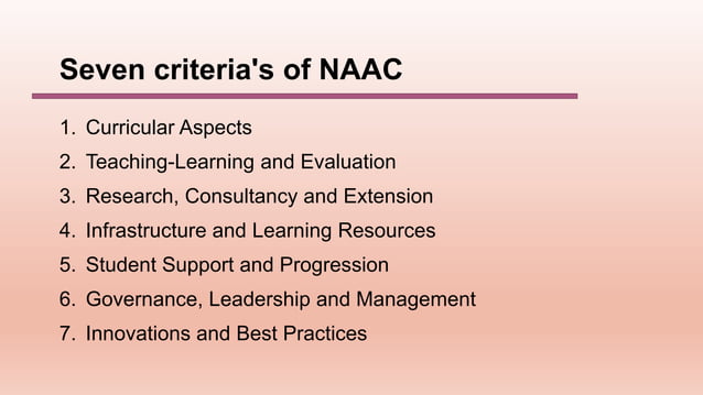 Naac criteria