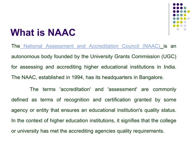 Naac criteria | PPTX | Professional School | Postgraduate Education