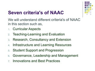 Naac criteria | PPTX