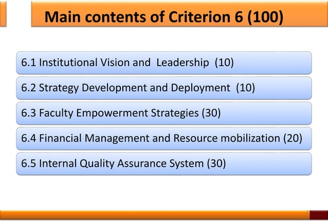 Naac criterion 6 Governance, leadership and Management Naac criterion 6 Governance, leadership and Management