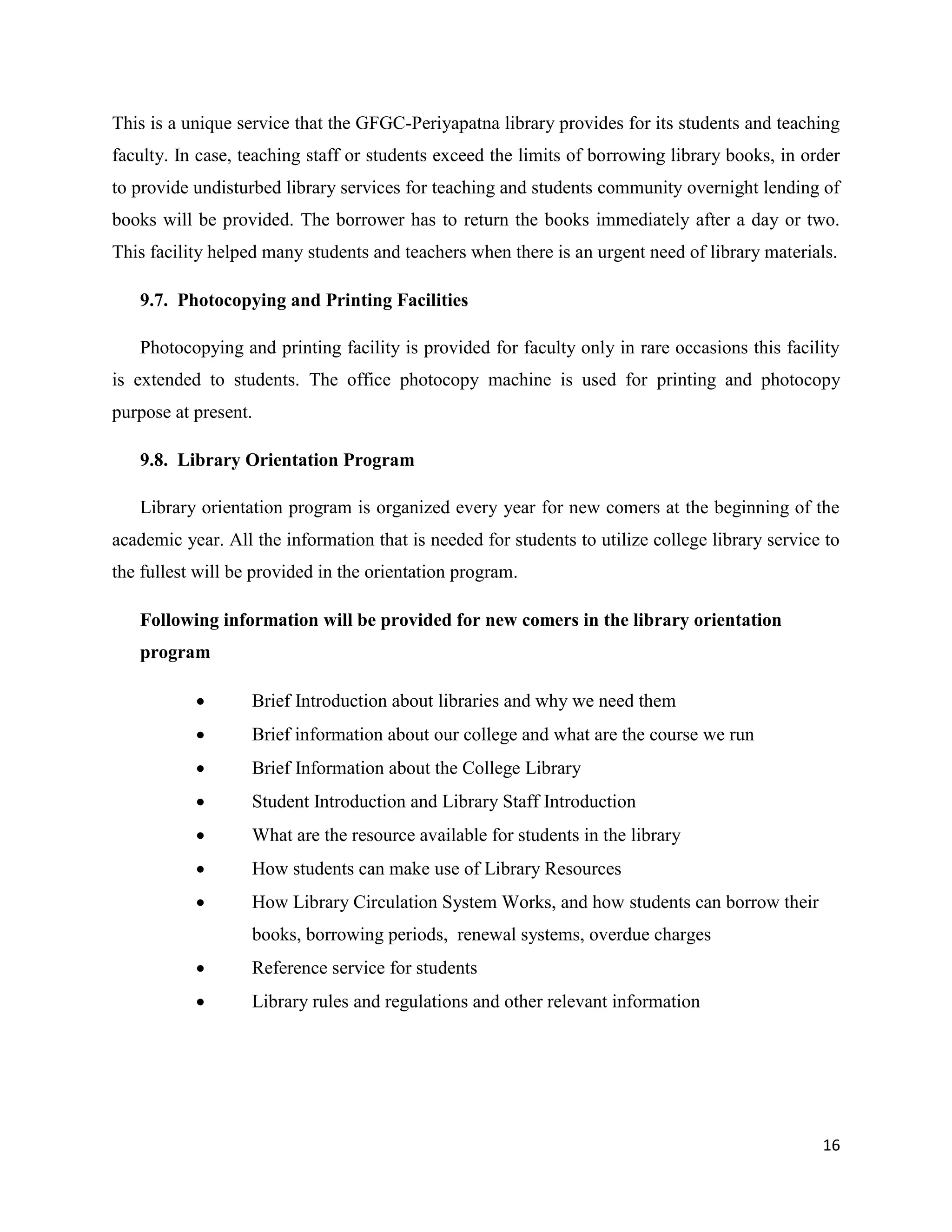 NAAC Library Report-GFGC Periyapatna | PDF