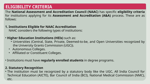 NAAC New Assessment & Accreditation Framework 2024 | PPTX