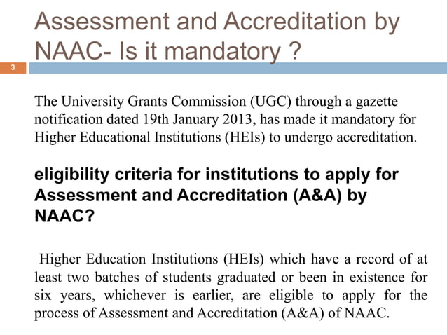 A Brief expression on National Assessment and Accreditation Council ...