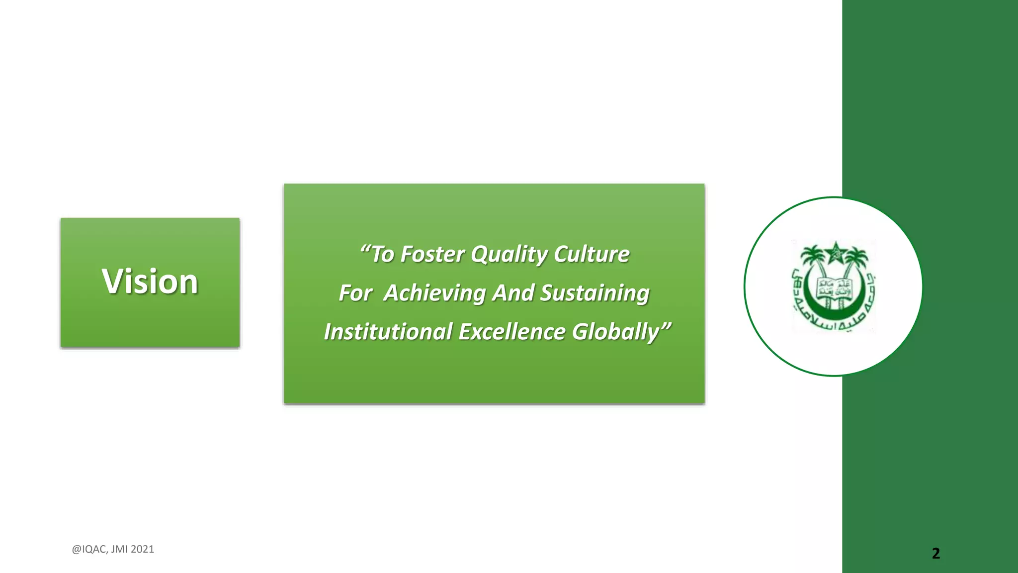 IQAC NAAC Presentation - Jamia Millia Islamia 2021 | PPTX