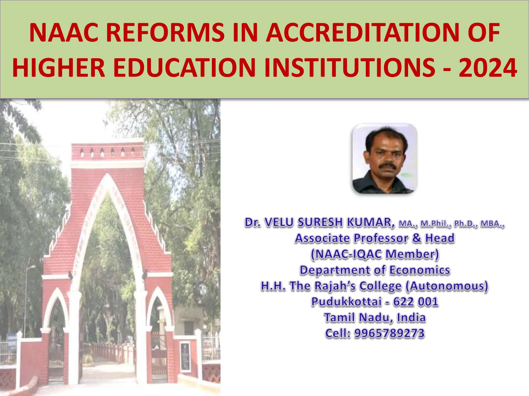 NAAC REFORMS IN ACCREDITATION 2024 | PPTX