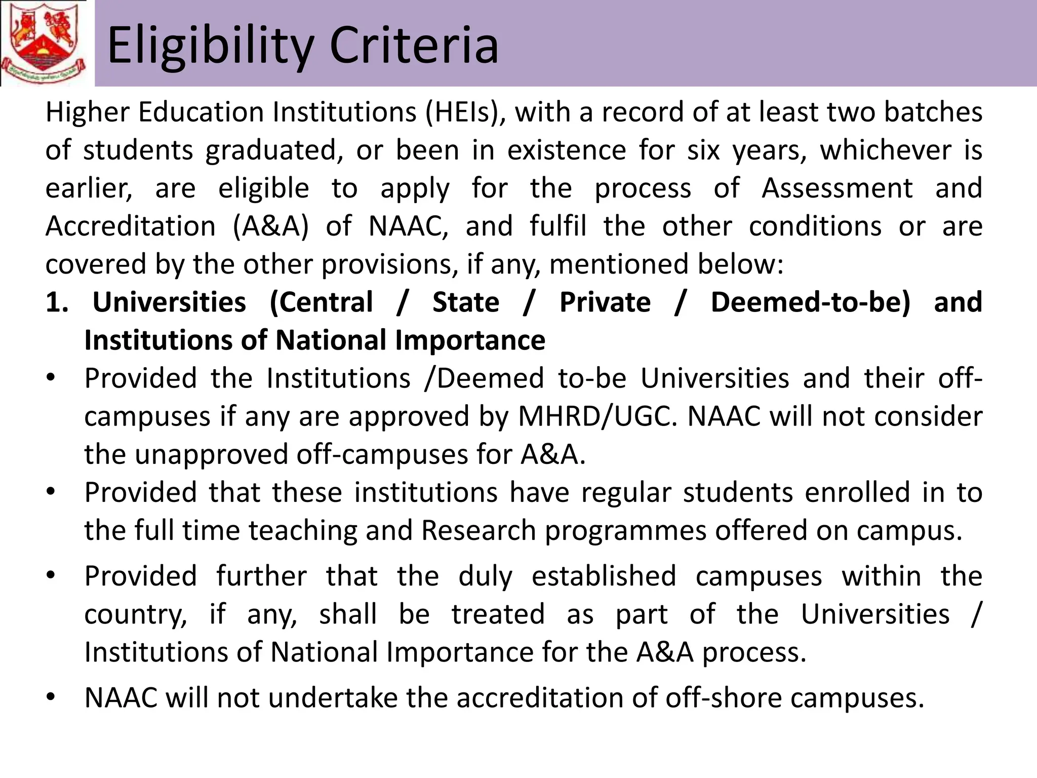 NAAC REFORMS IN ACCREDITATION 2024 | PPTX