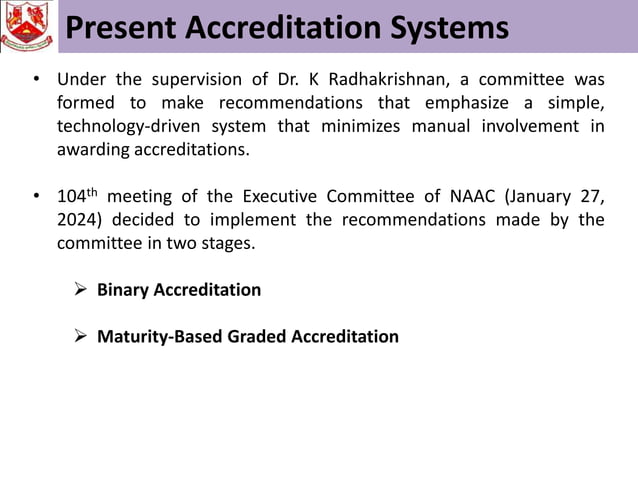 NAAC REFORMS IN ACCREDITATION 2024 | PPTX