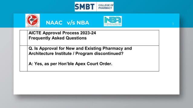The National Board of Accreditation (NBA) | PPTX