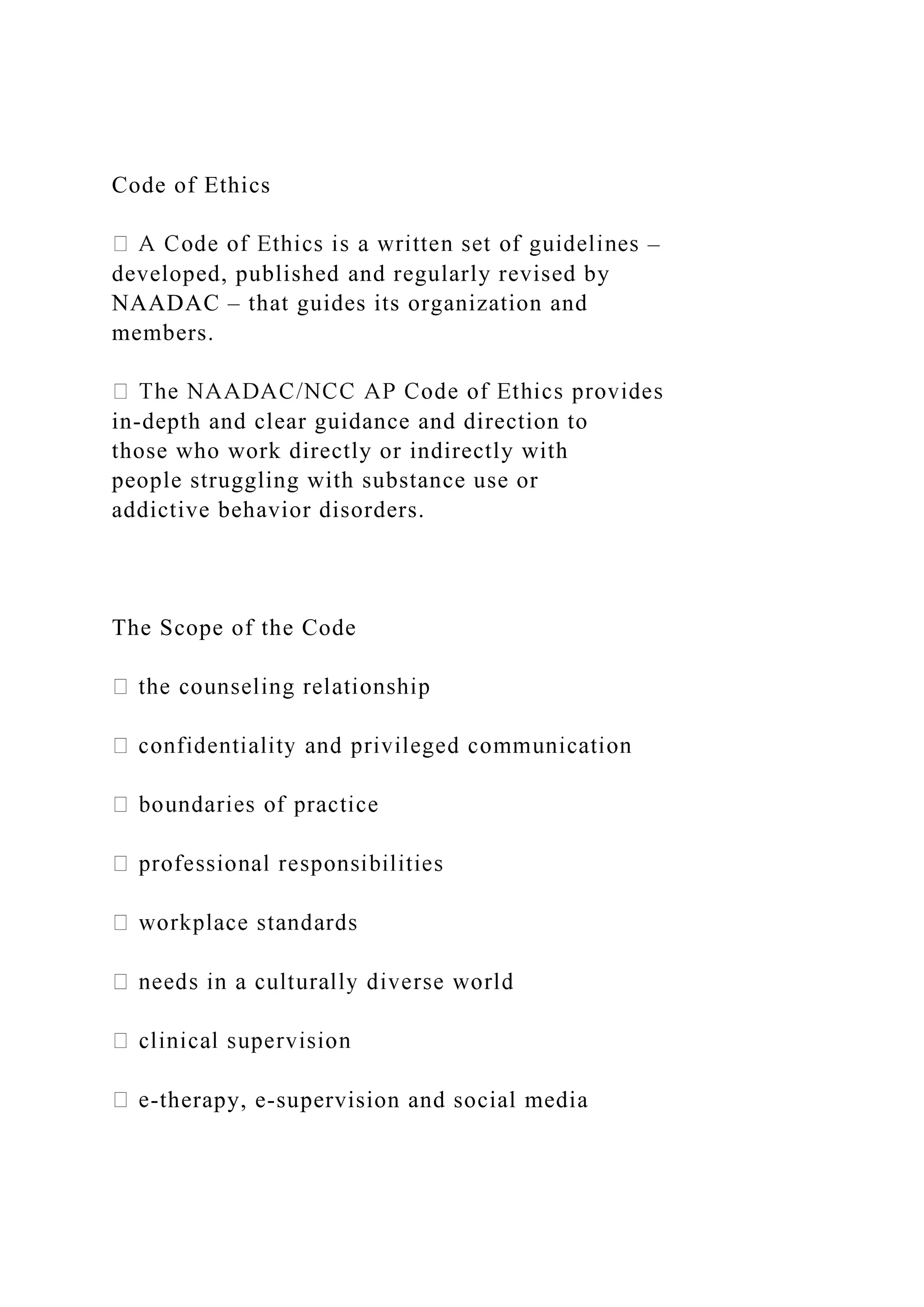 NAADAC Code of EthicsPart I Overview of the 2016 Revised C.docx