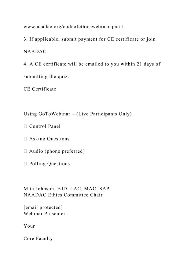 NAADAC Code of EthicsPart I Overview of the 2016 Revised C.docx