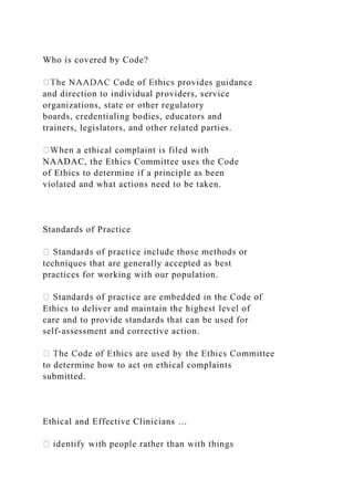 NAADAC Code of EthicsPart I Overview of the 2016 Revised C.docx