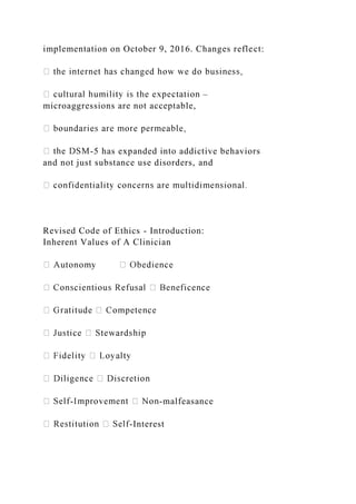 NAADAC Code of EthicsPart I Overview of the 2016 Revised C.docx