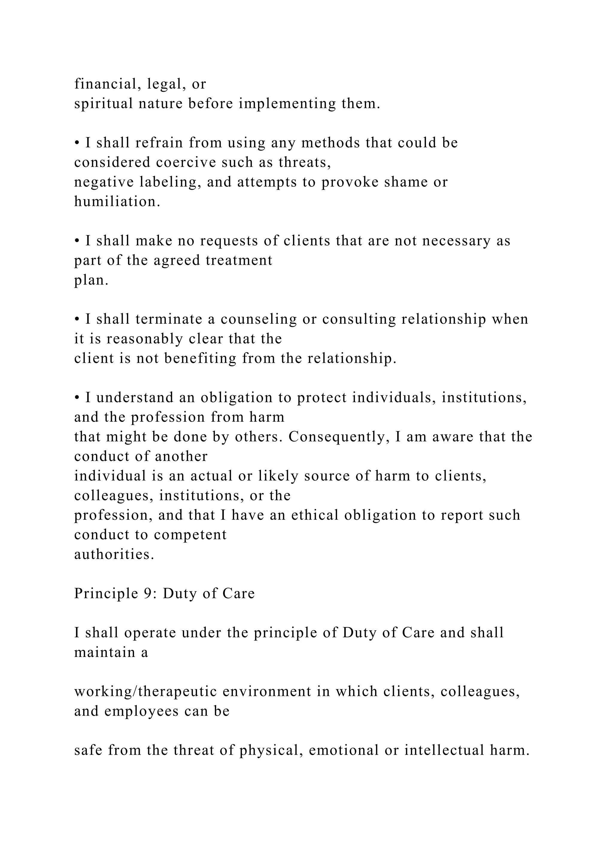 NAADAC Code of Ethics Principle 1 Non-Discrimination I sh.docx