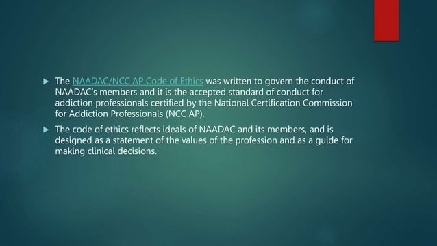 NAADAC PRINCIPLE 7.pptx | Substance Abuse | Diseases and Conditions