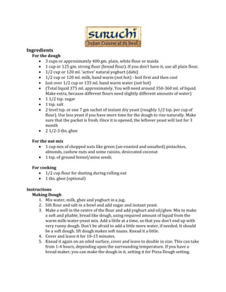 Peshwari naan recipe | PDF