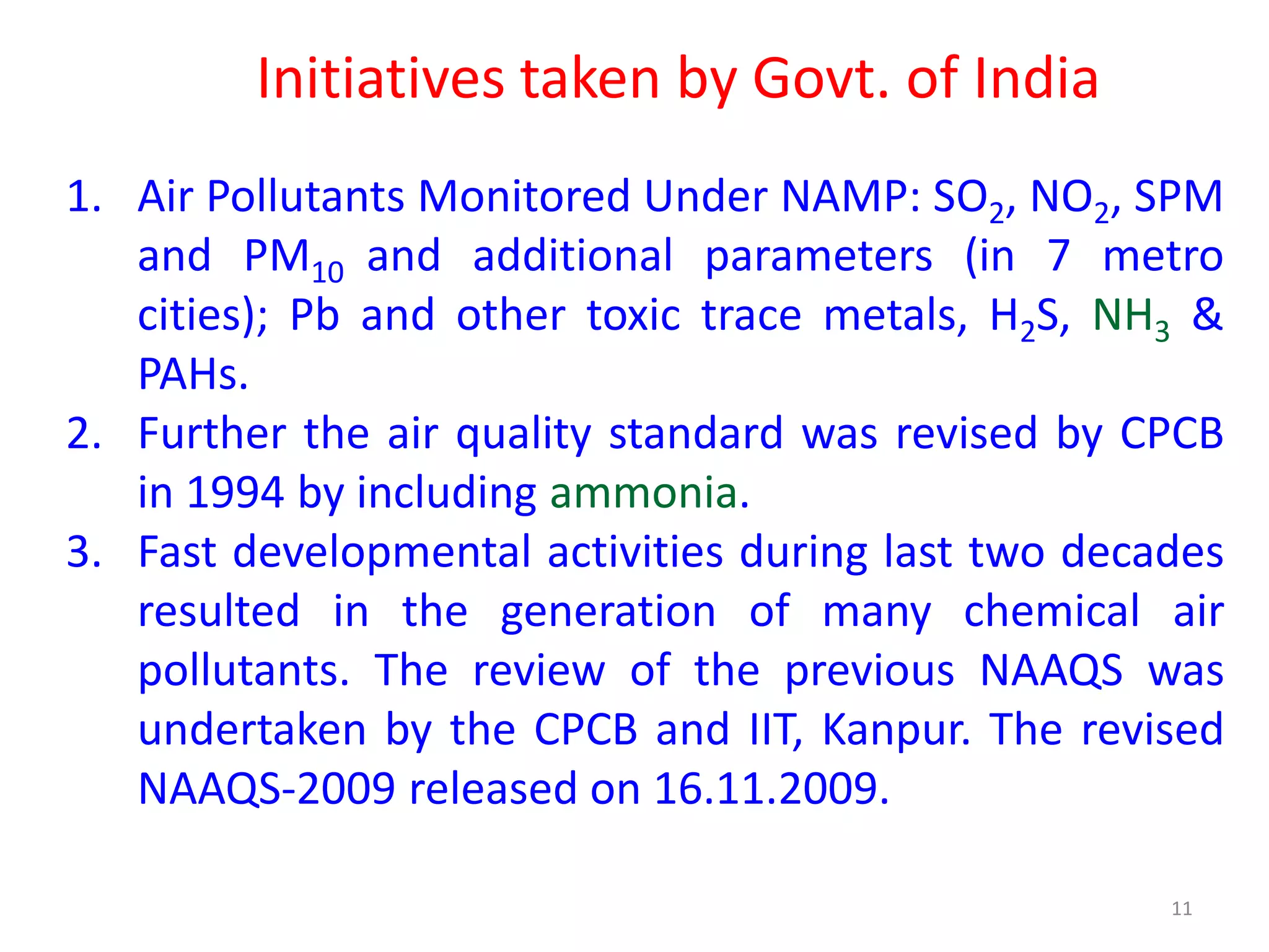 SIGNIFICANCE OF PROGRESSIVE REVISIONS OF NATIONAL AMBIENT AIR QUALITY ...
