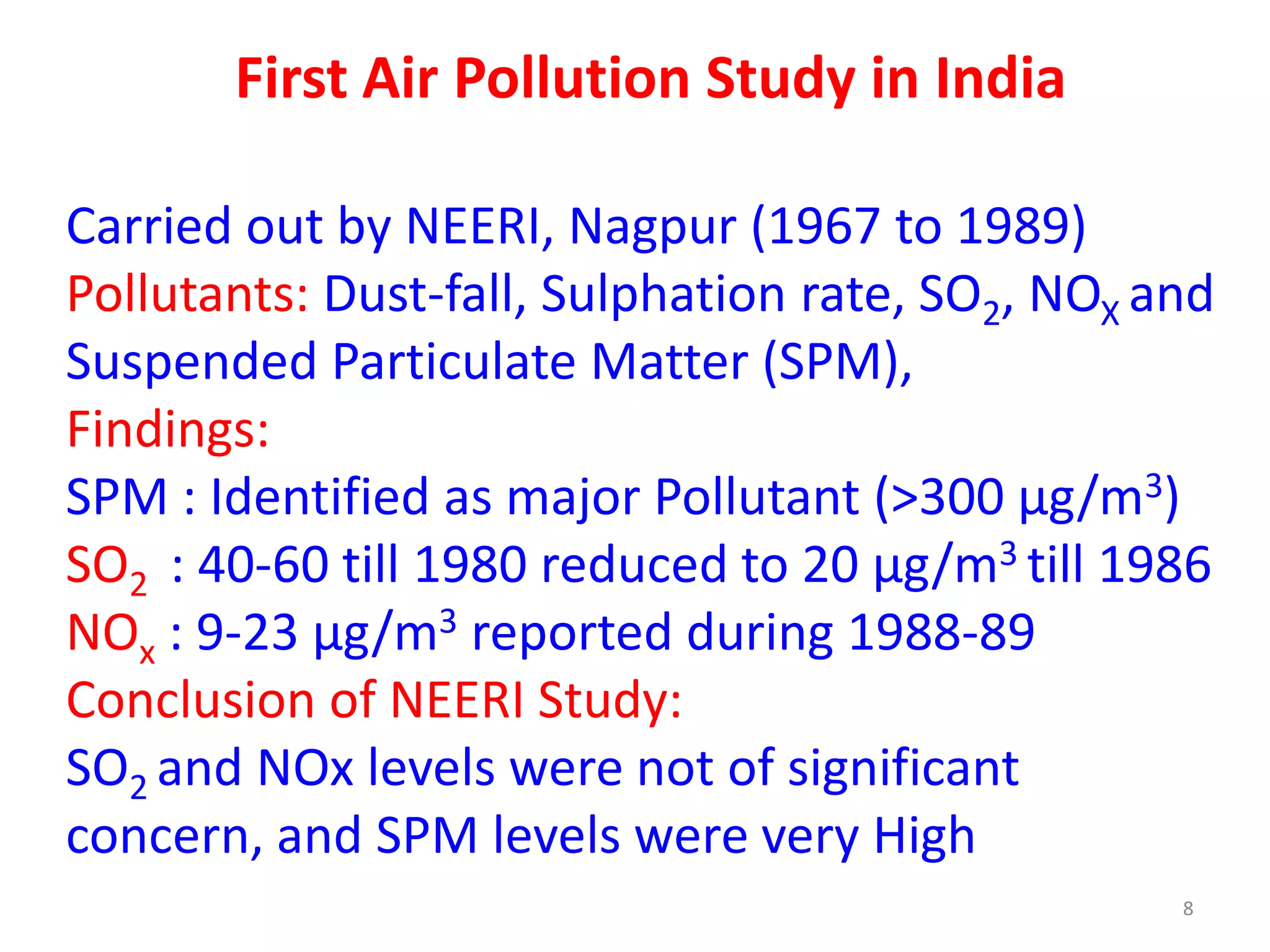 SIGNIFICANCE OF PROGRESSIVE REVISIONS OF NATIONAL AMBIENT AIR QUALITY ...