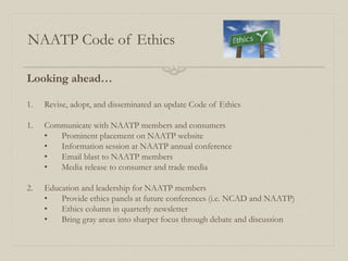 NAATP Code of Ethics - A common sense approach to "mission vs. margin ...