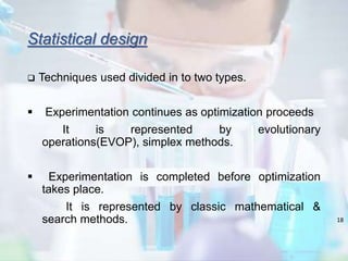 optimization in pharmaceutical formulations | PPTX