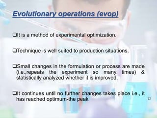 optimization in pharmaceutical formulations | PPTX