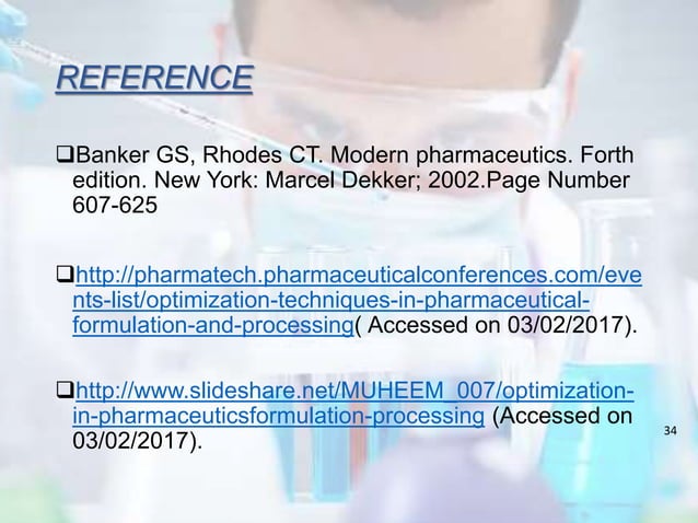 optimization in pharmaceutical formulations | PPTX | Physics | Science