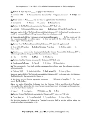NAB Ordinance 1999 MCQs | PDF | Law