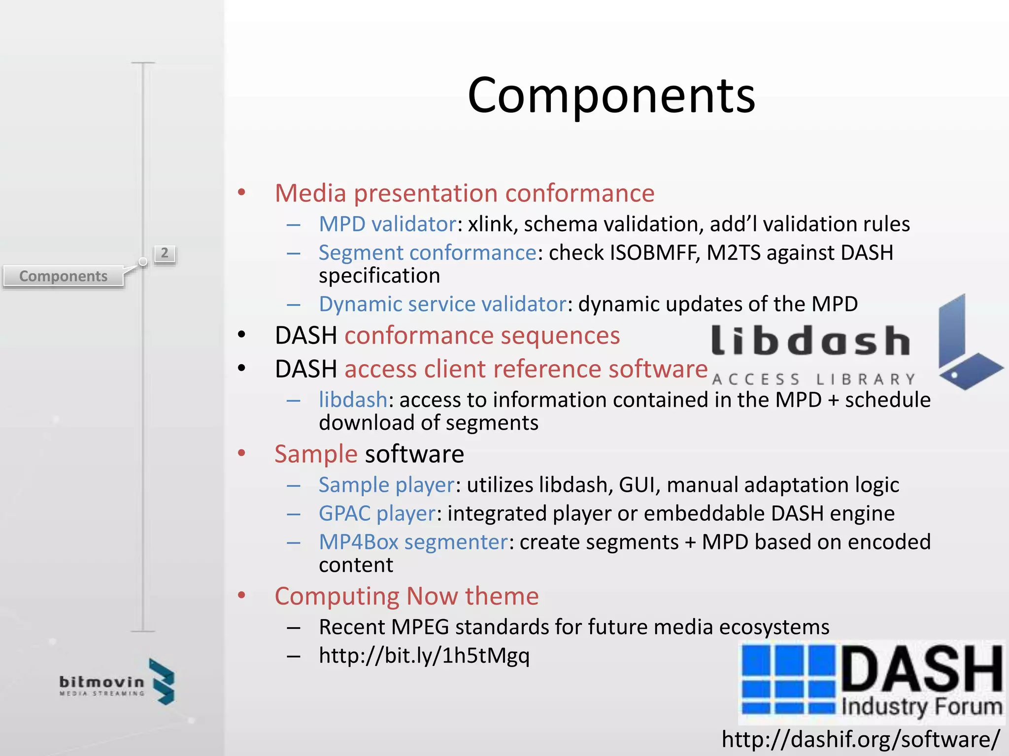 MPEG-DASH Reference Software and Conformance | PPTX