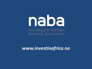 "Aid for Trade: The NABA perspective" by Janvier Nzigo (Norwegian ...