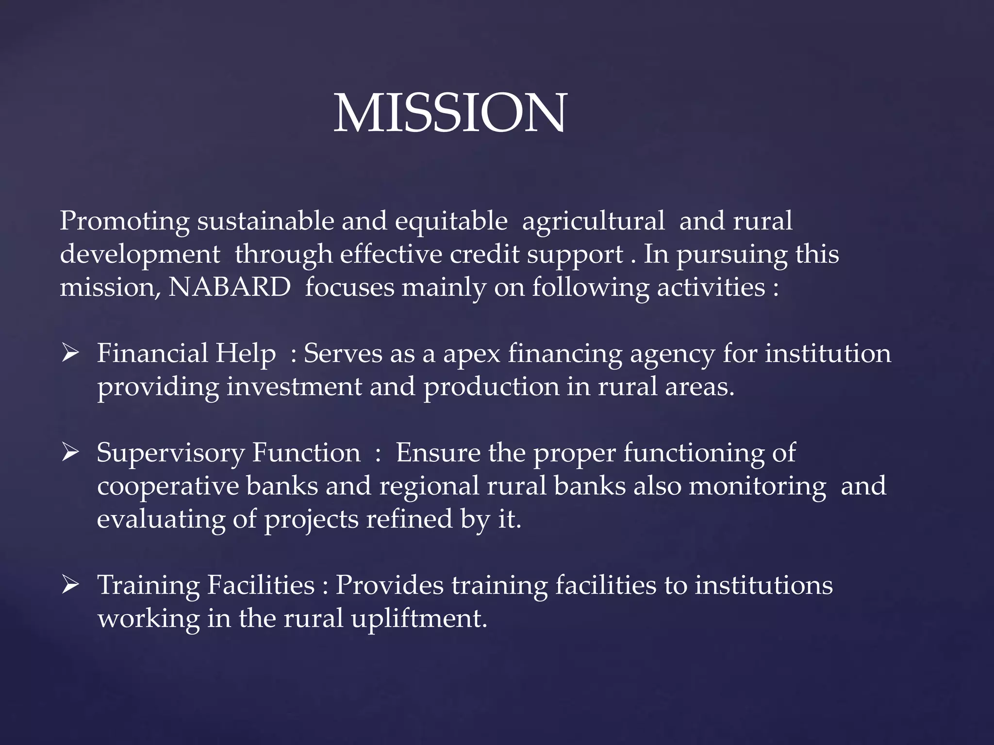 NABARD - National Bank For Agriculture And Rural Development | PPTX