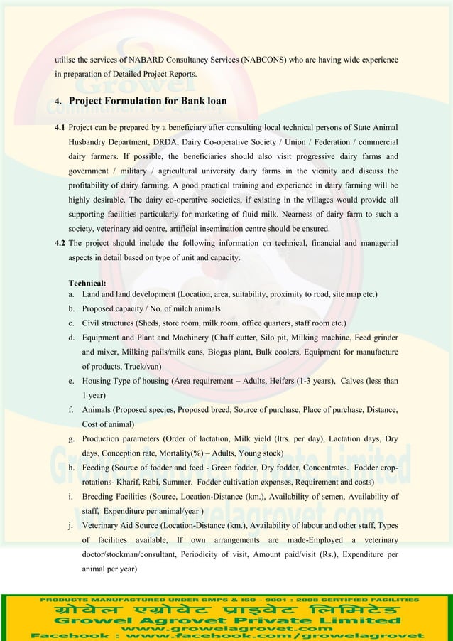 Nabard Dairy Farming Project | PDF