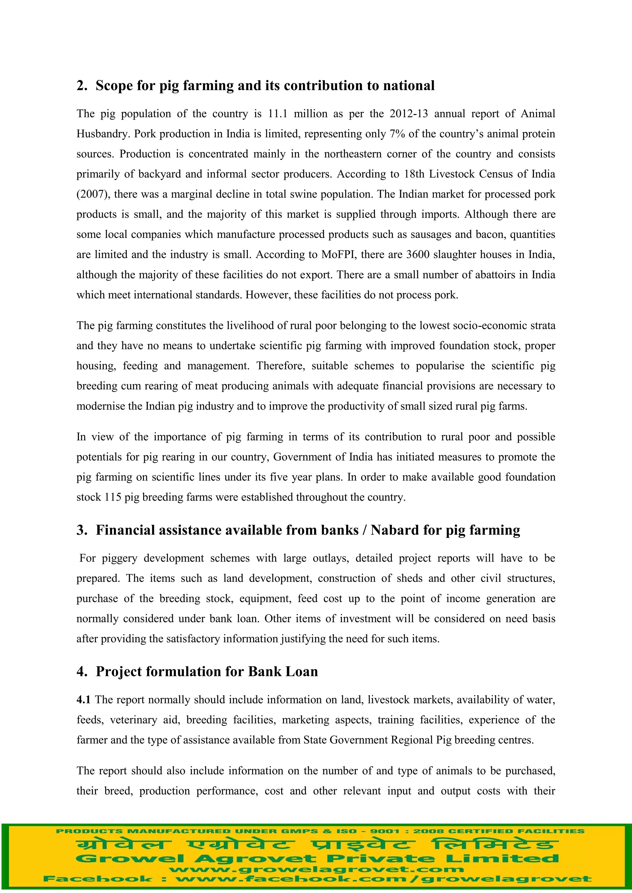 NABARD Pig Farming Project | PDF