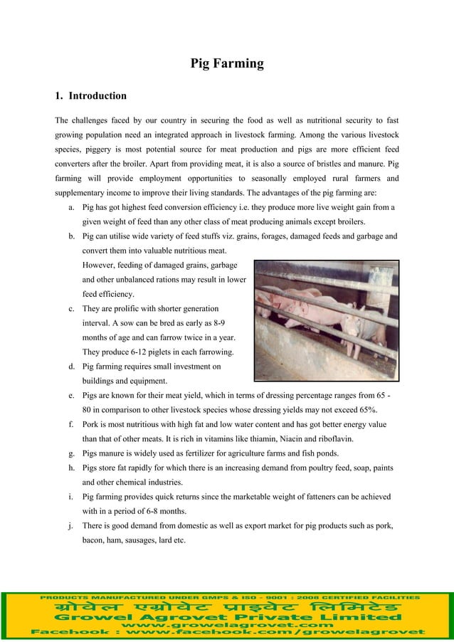 NABARD Pig Farming Project | PDF | Agriculture | Industries