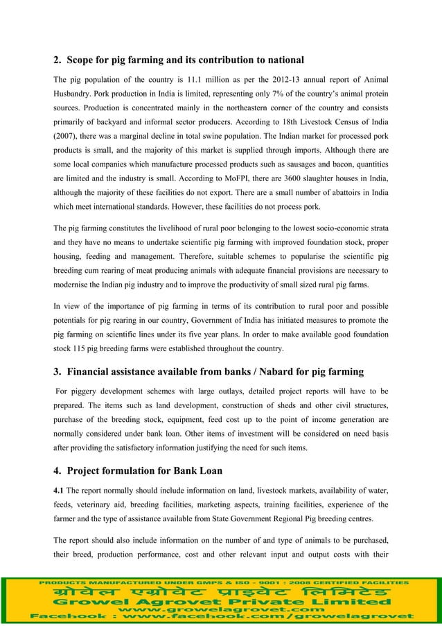 NABARD Pig Farming Project | PDF | Agriculture | Industries