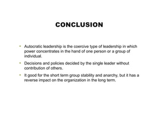 Autocratic Leadership Examples