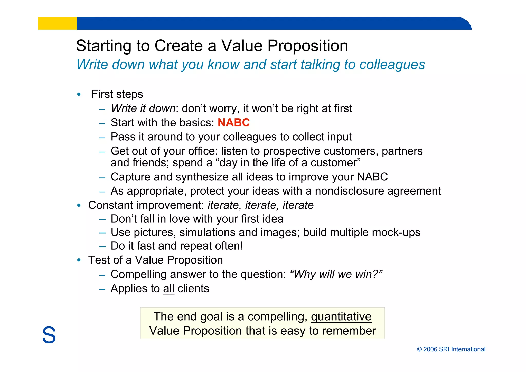 SRI's "NABC" Approach | PDF