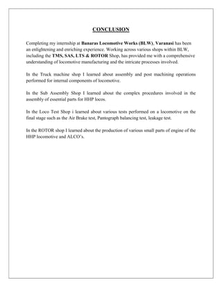BLW vocational training mechanical production workshop report. | PDF