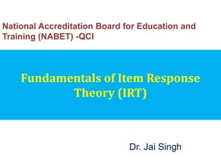 IRT in Test Construction | PPT